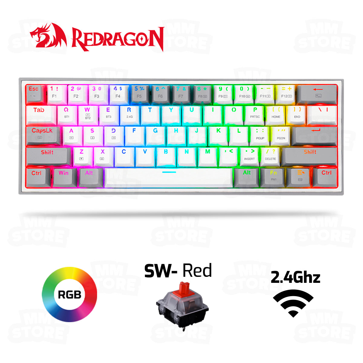 TECLADO REDRAGON FIZZ PRO K616 | ESPAÑOL | INALAMBRICO | MECANICO | SW